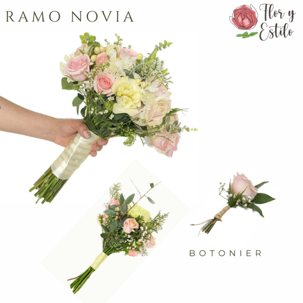 Ramo de novias Romance en blanco. - Flor y Estilo
