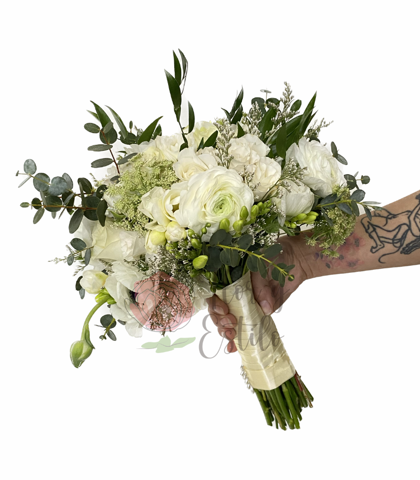 Ramo de novias Romance en blanco. - Flor y Estilo