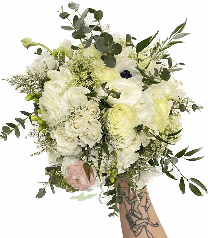 Ramo de novias Romance en blanco. - Flor y Estilo